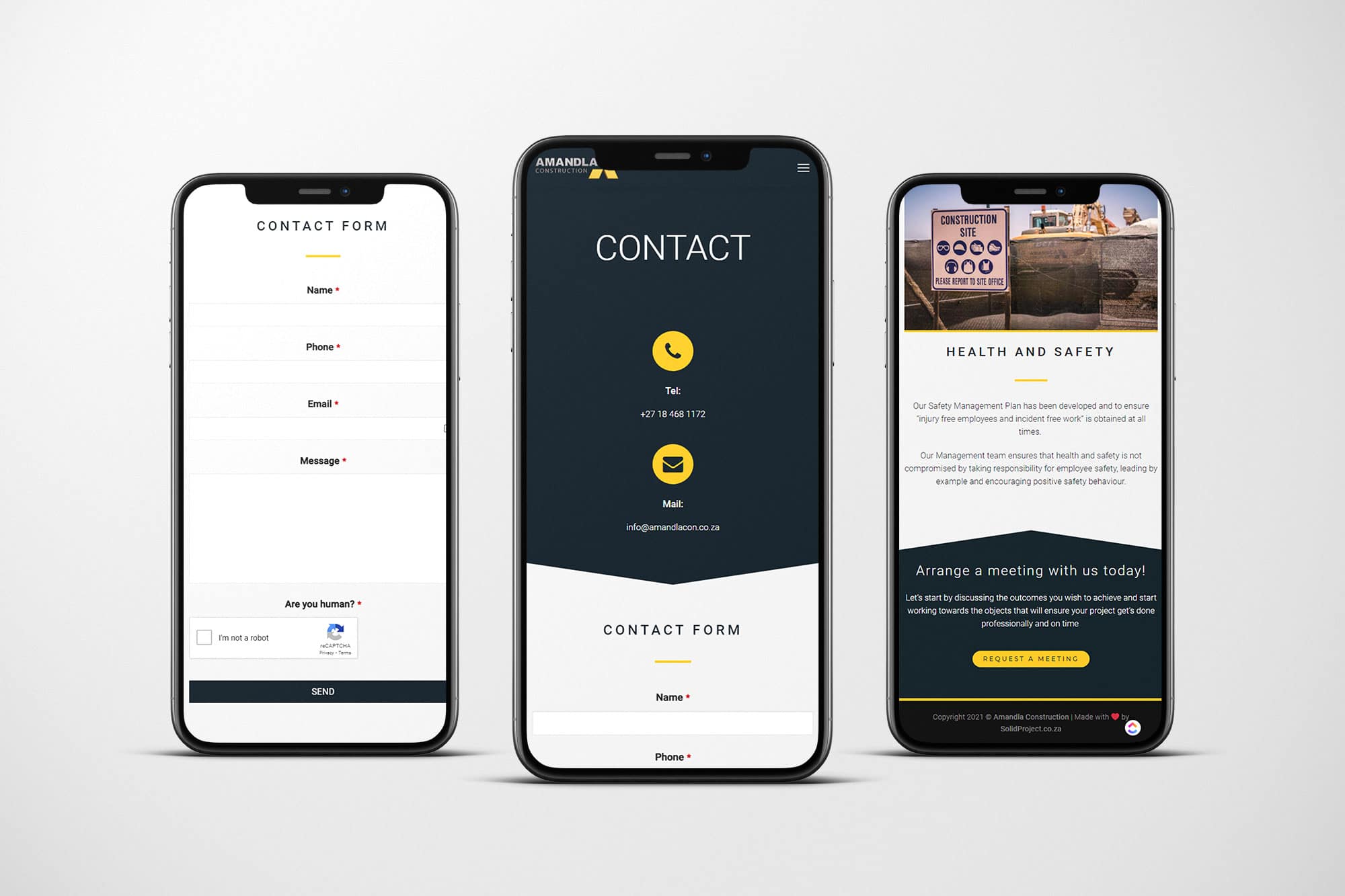 Amandla Construction - Enhanced Website - Solid Projects